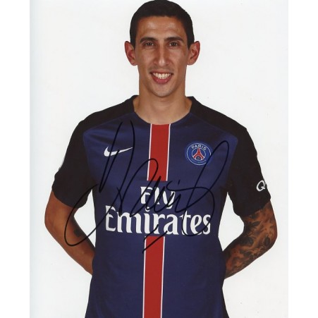 Autographe DI MARIA Angel (PSG) , Vente Photo Dédicacée DI MARIA